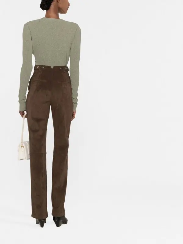 Nanushka Faux-suede Straight-leg Trousers