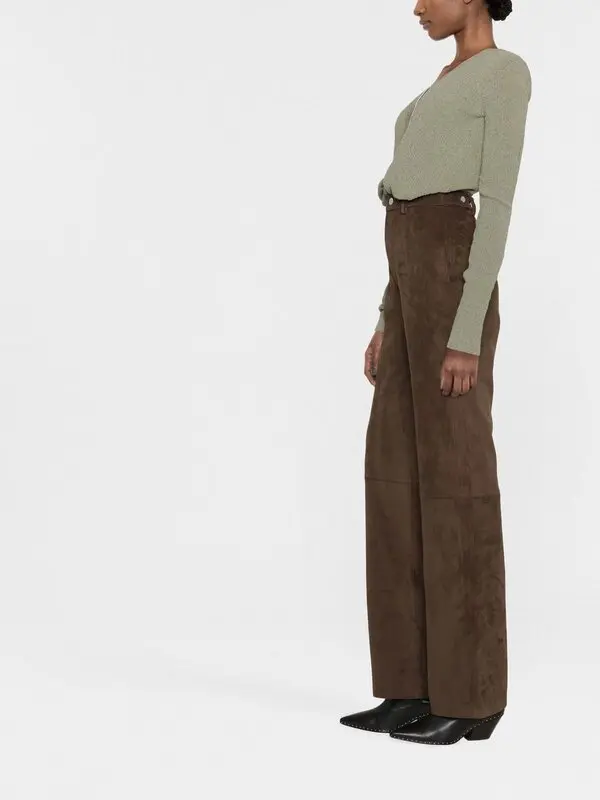 Nanushka Faux-suede Straight-leg Trousers