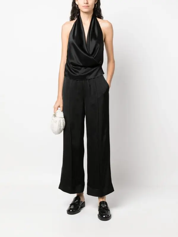 JIL SANDER Elasticated-waist Wide-leg Trousers - Black