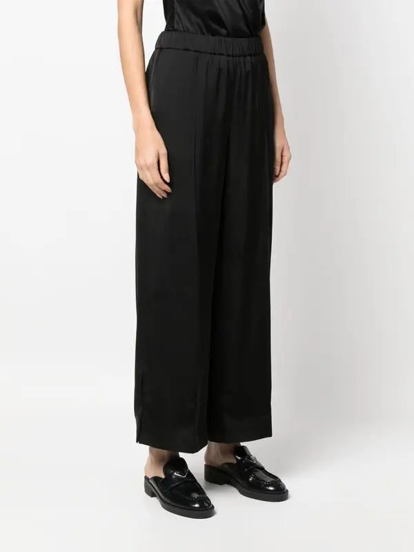 JIL SANDER Elasticated-waist Wide-leg Trousers - Black