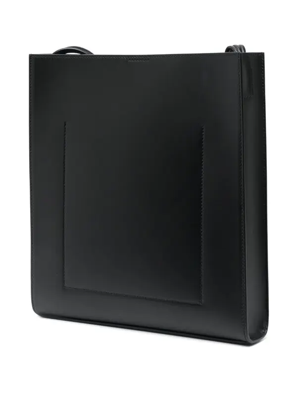 JIL SANDER Debossed-logo Leather Shoulder Bag - Black