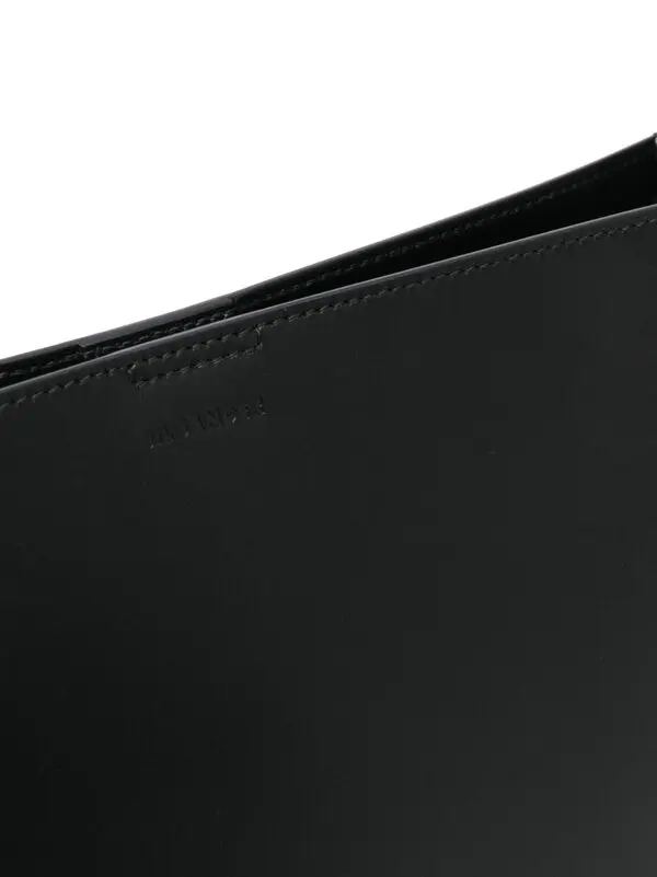 JIL SANDER Debossed-logo Leather Shoulder Bag - Black