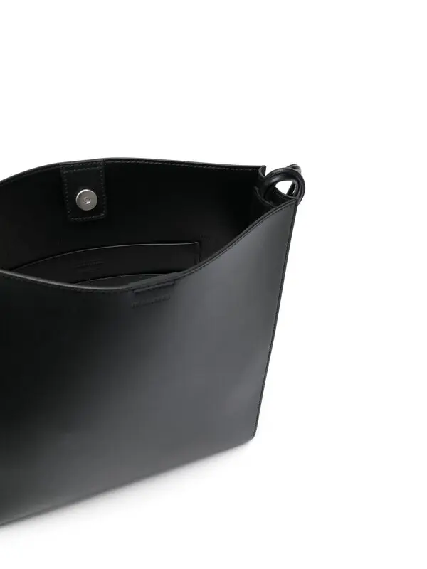 JIL SANDER Debossed-logo Leather Shoulder Bag - Black