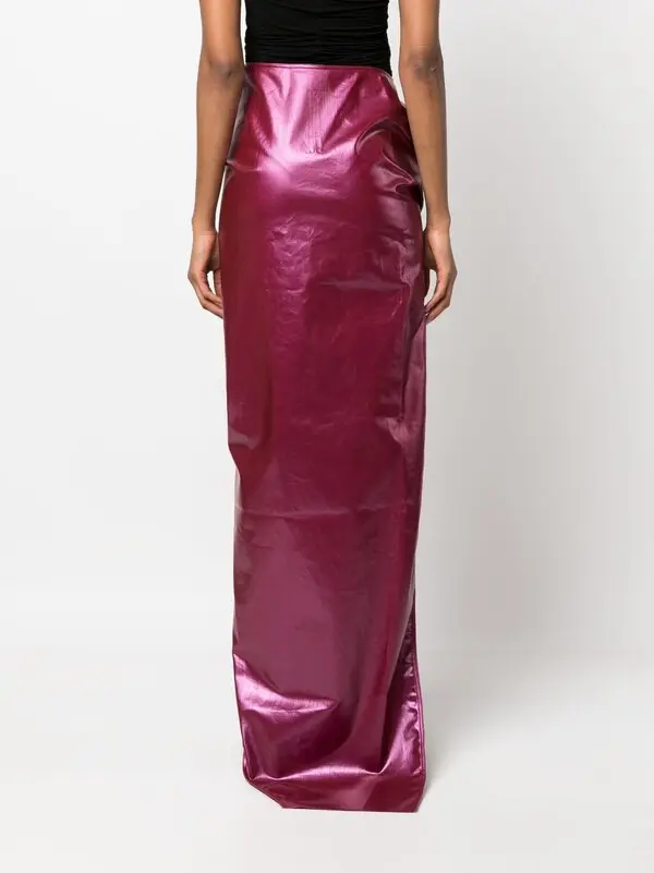 Rick Owens Patent-finish Draped Skirt - Pink