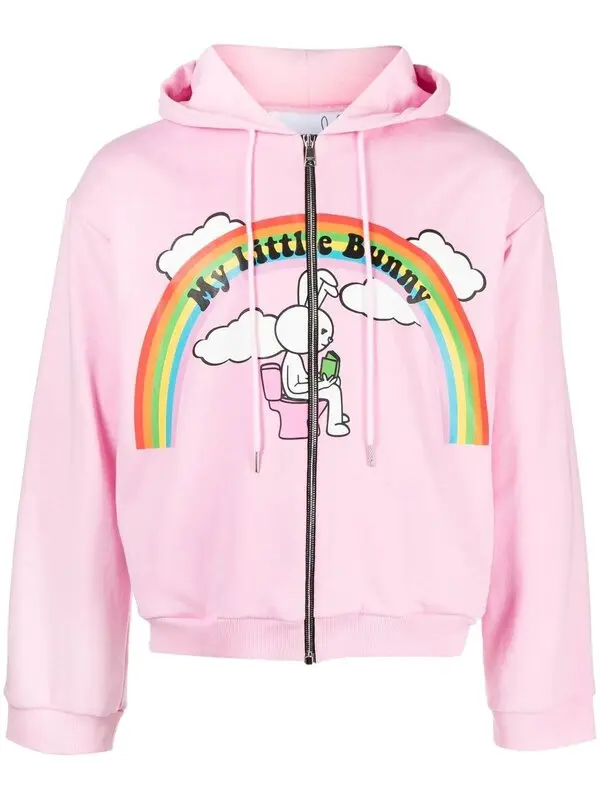 Natasha Zinko Bunny-print Hoodie - Pink
