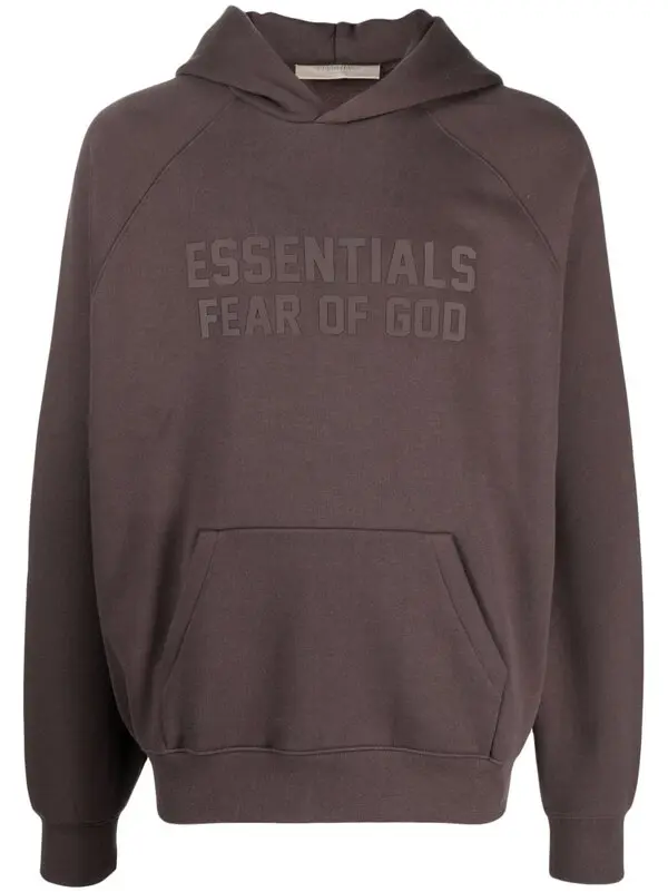 Fear Of God Essentials Logo-print Hoodie - Brown