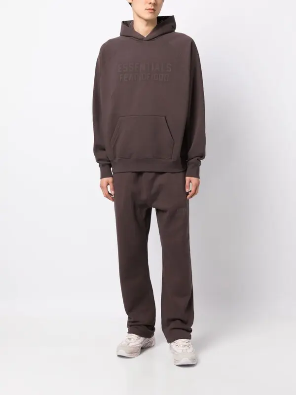 Fear Of God Essentials Logo-print Hoodie - Brown