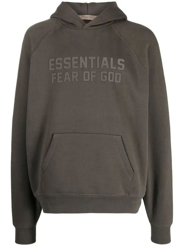 Fear Of God Essentials Logo-print Hoodie - Green