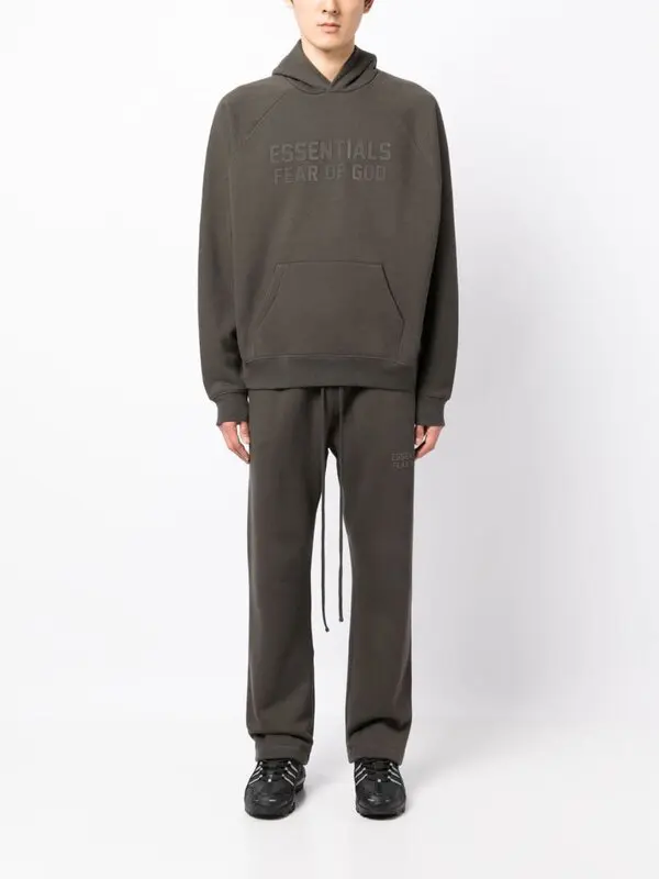 Fear Of God Essentials Logo-print Hoodie - Green