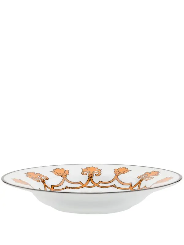 PINTO PARIS Jaipur Porcelain Soup Plate - Orange