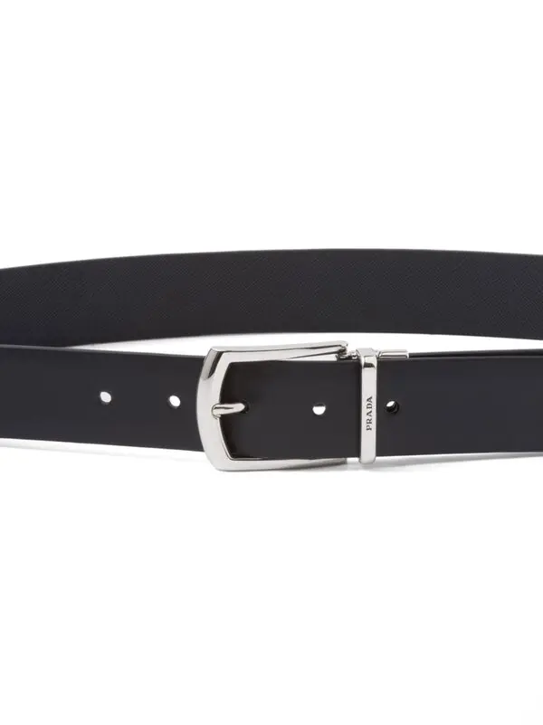 Prada Reversible Saffiano Leather Belt - Black