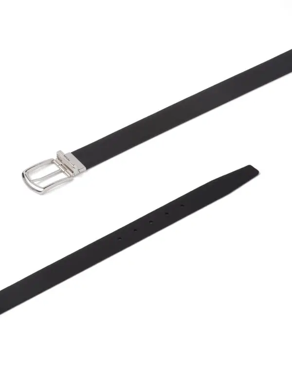 Prada Reversible Saffiano Leather Belt - Black