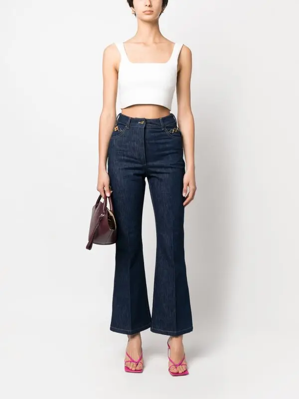 PATOU Organic-denim Flared Jeans - Blue