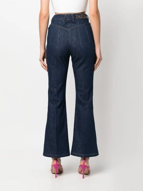 PATOU Organic-denim Flared Jeans - Blue