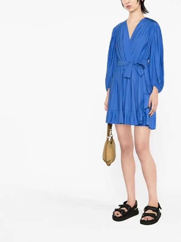 Maje Ruffled Wrap V-neck Minidress
