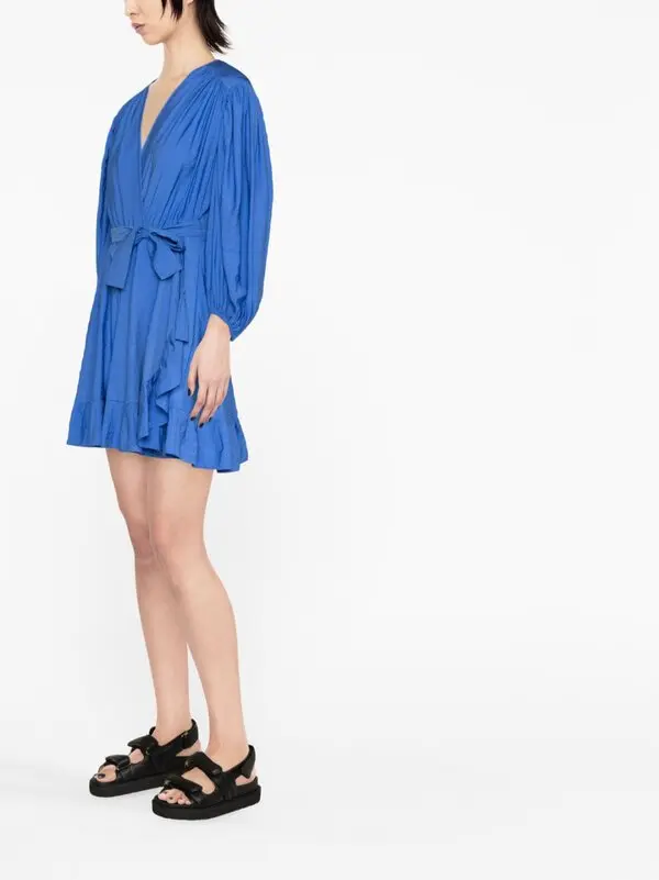 Maje Ruffled Wrap V-neck Minidress