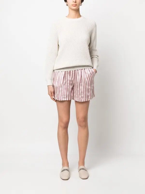 Brunello Cucinelli Striped Mini Shorts