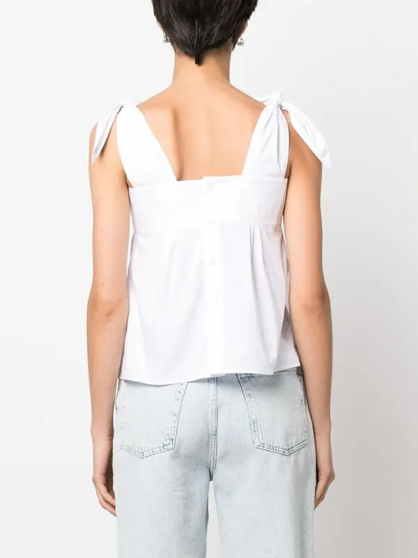 See By Chloé Organic-cotton Tie-straps Blouse