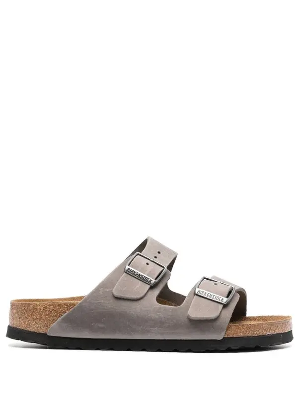 BIRKENSTOCK Arizona Double-buckle Slides - Grey