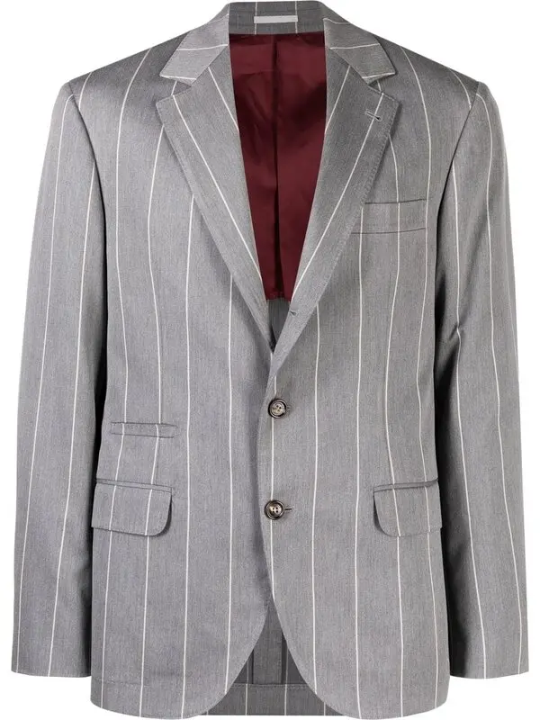 Brunello Cucinelli Striped Woven Blazer