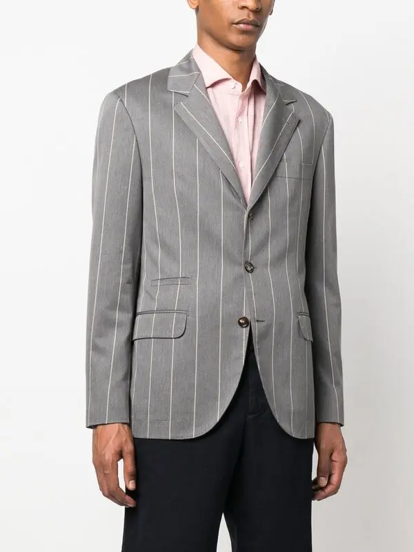 Brunello Cucinelli Striped Woven Blazer