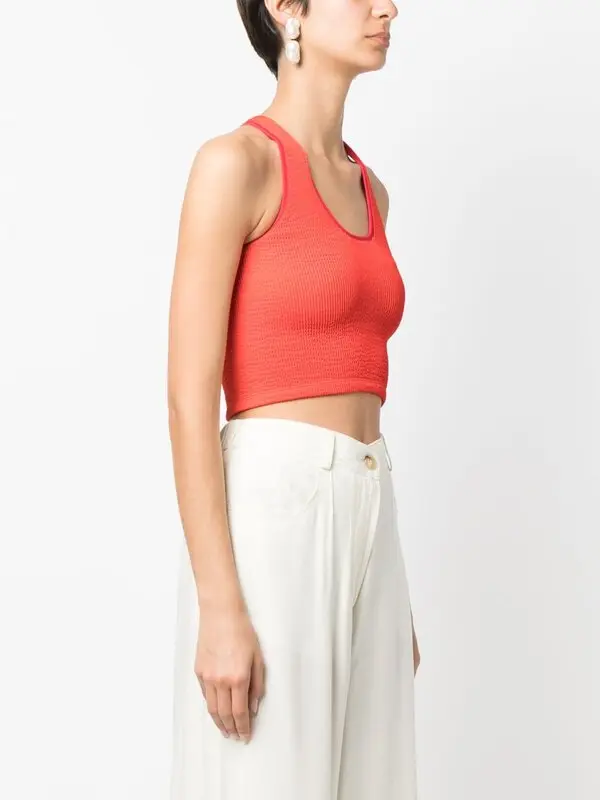 FORTE_FORTE Ribbed Cross-strap Cropped Tank Top