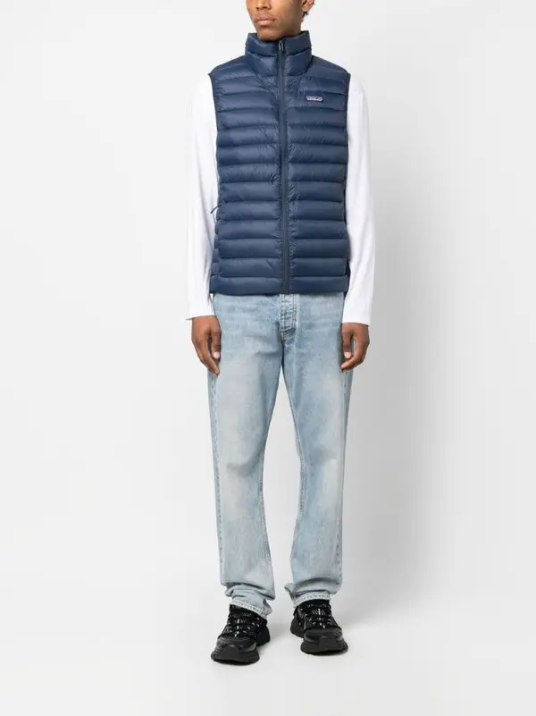Patagonia Logo-patch Feather-down Gilet - Blue