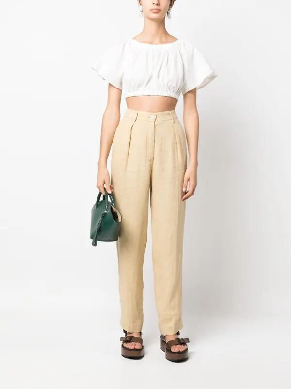 FORTE_FORTE High-waisted Linen Trousers