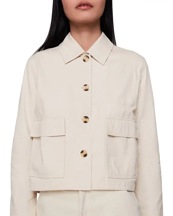 Whistles Marie Button Front Jacket - Stone