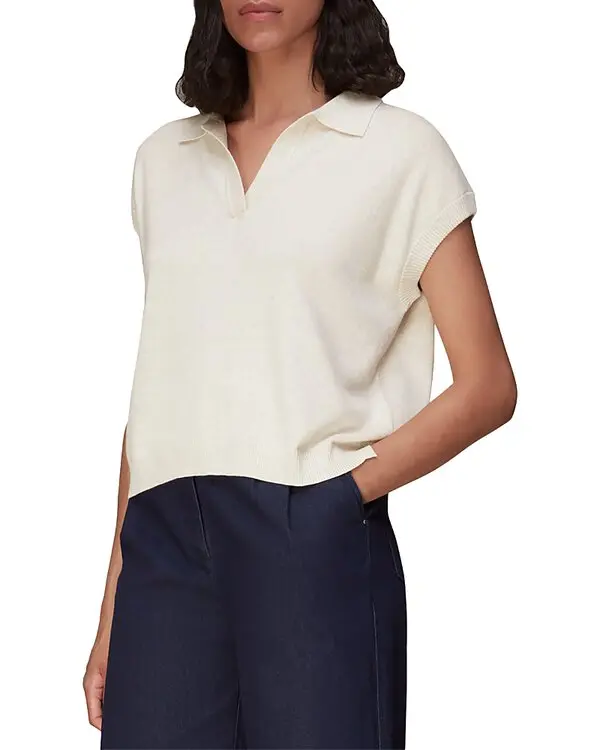 Whistles Lyla Short Sleeve Polo Shirt