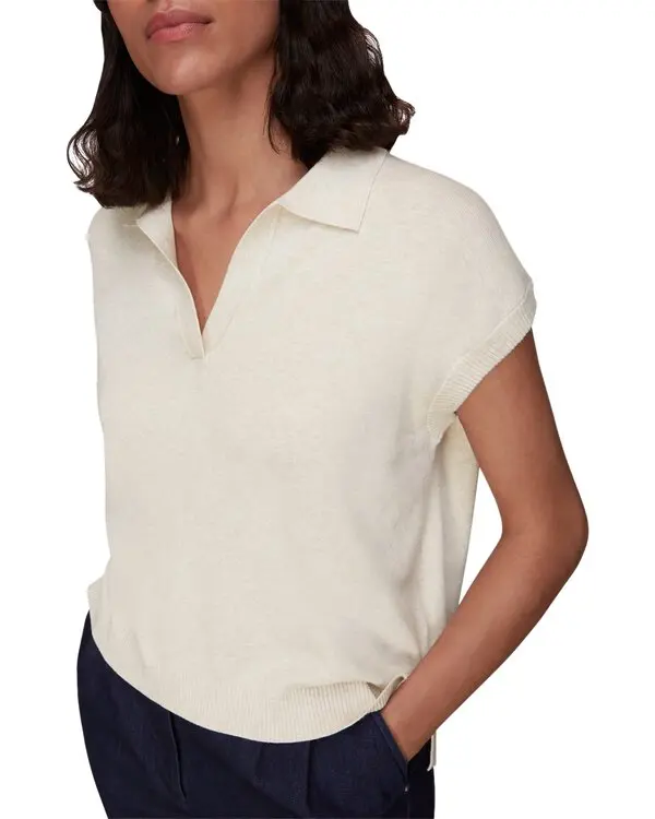 Whistles Lyla Short Sleeve Polo Shirt