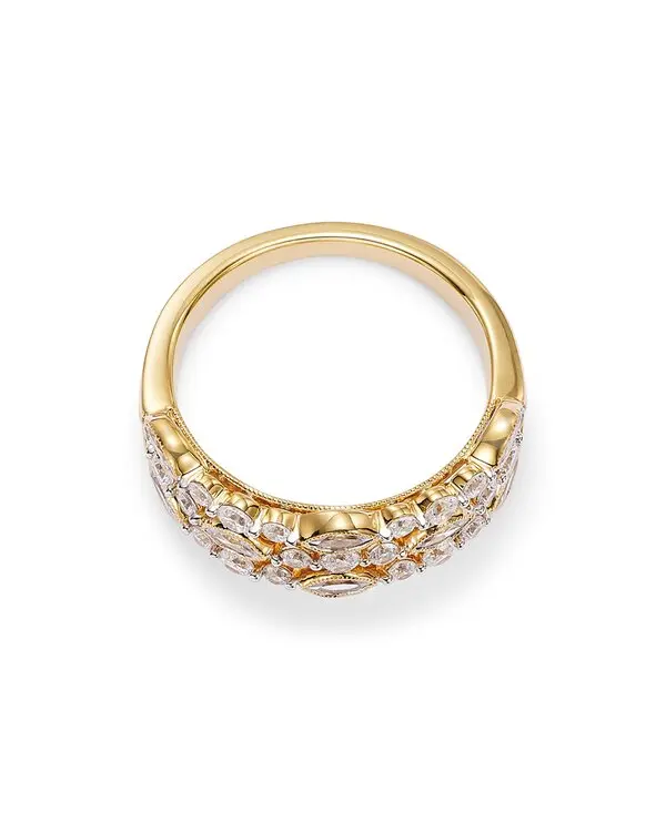 Bloomingdale'S Diamond Triple Row Ring In 14k Yellow Gold