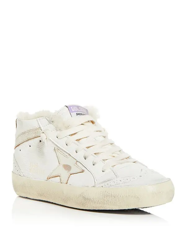 GOLDEN GOOSE Mid Star Shearling Lined Mid Top Sneakers