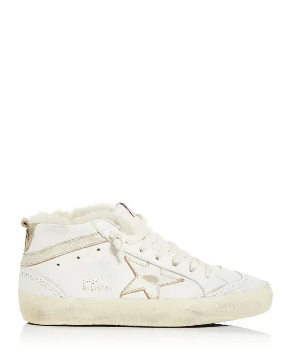 GOLDEN GOOSE Mid Star Shearling Lined Mid Top Sneakers