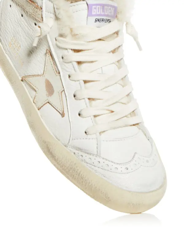 GOLDEN GOOSE Mid Star Shearling Lined Mid Top Sneakers