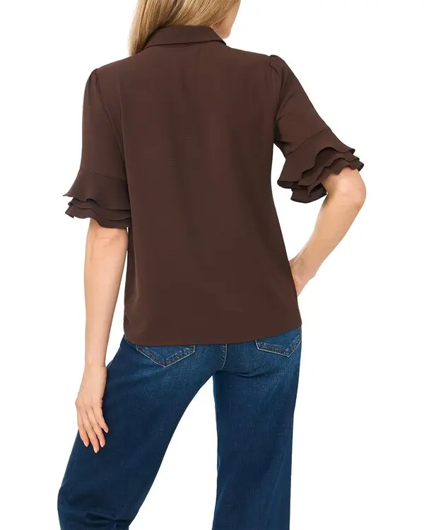 CECE DUPRAZ Ruffled Button Up Blouse