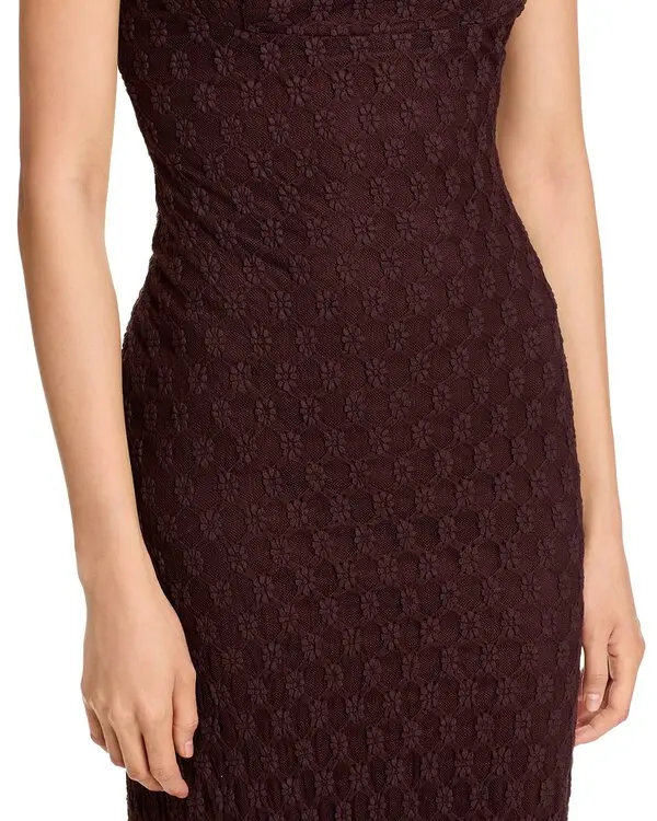 Bardot Adoni Crochet Midi Dress - Dark Chocolate