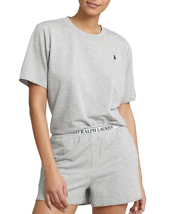 Polo Ralph Lauren Terry Short Sleeve Shorty Set - Heather Gray