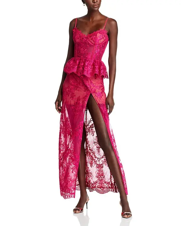 V. CHAPMAN Ophilia Lace Corset Maxi Dress - Vivacious