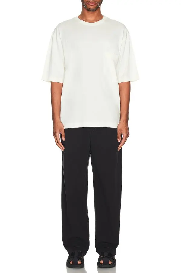 LEMAIRE Short Sleeve T-shirt In Cream - Light Vanilla