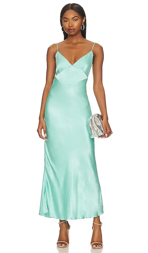 Bardot Malinda Slip Dress In Teal In Aqua - 5% Off | Editorialist