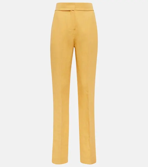 Jacquemus Le Pantalon Tibau Linen-blend Pants - Yellow