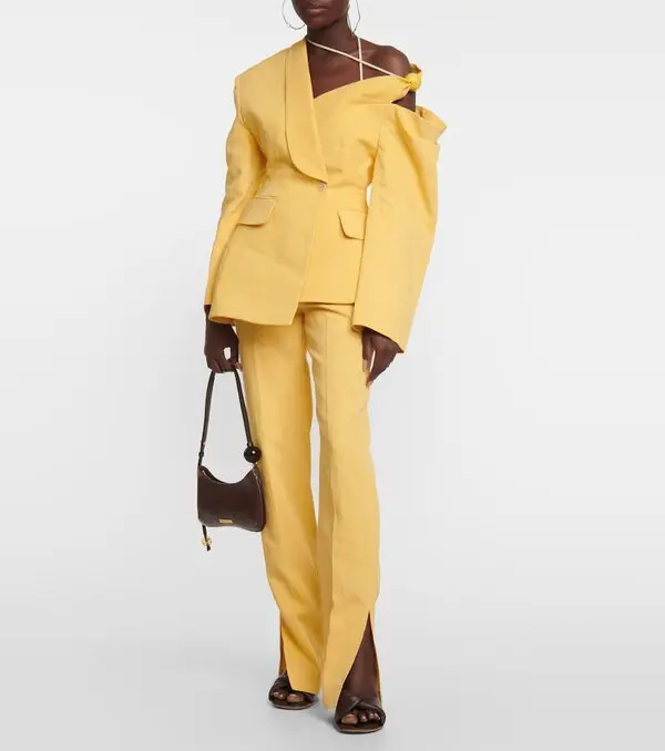 Jacquemus Le Pantalon Tibau Linen-blend Pants - Yellow