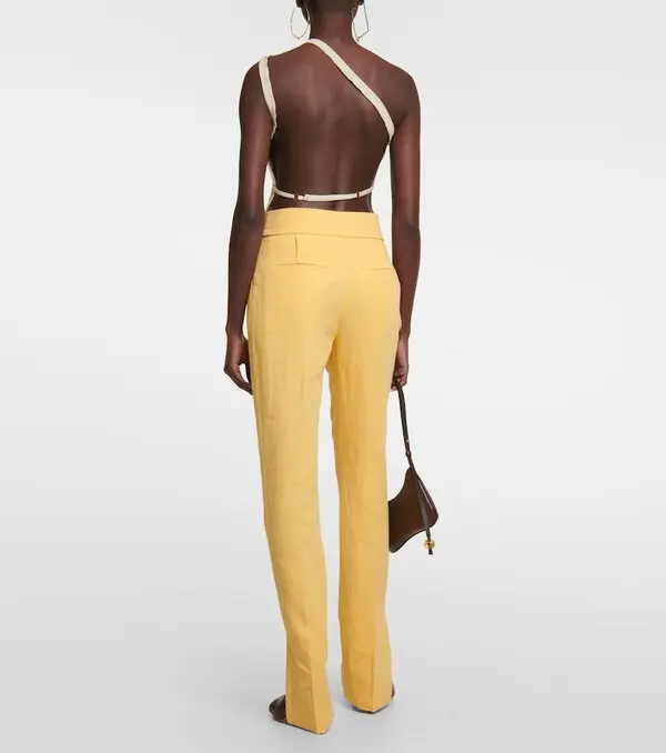 Jacquemus Le Pantalon Tibau Linen-blend Pants - Yellow