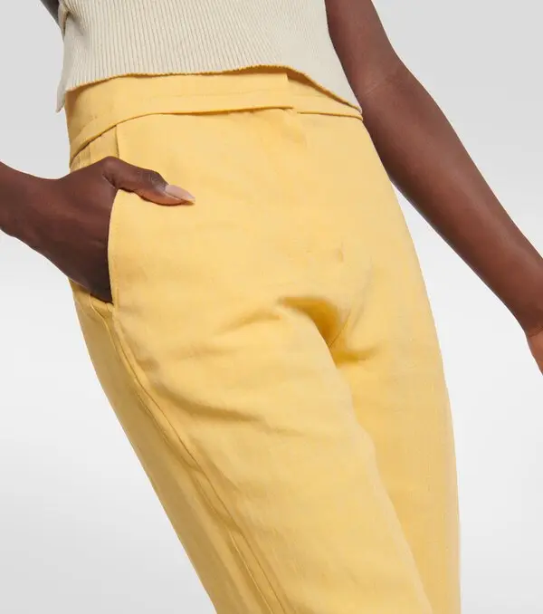Jacquemus Le Pantalon Tibau Linen-blend Pants - Yellow
