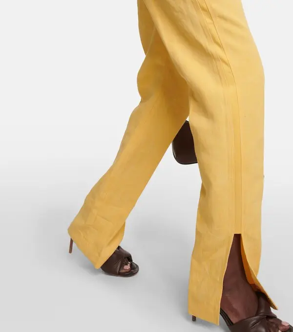 Jacquemus Le Pantalon Tibau Linen-blend Pants - Yellow
