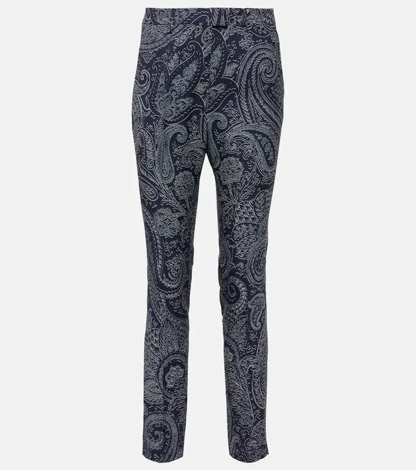 Etro Paisley High-rise Slim Pants