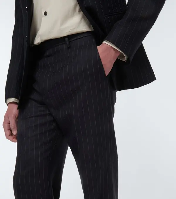 Dries Van Noten Pinstriped Straight Leg Pants
