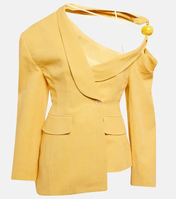 Jacquemus La Veste Baska Linen-blend Blazer - Yellow