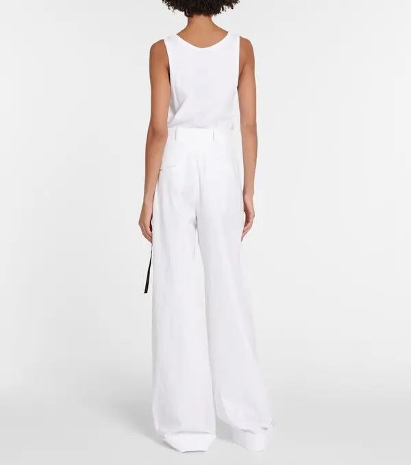 ANN DEMEULEMEESTER Dorothee Wide-leg Cotton Canvas Pants